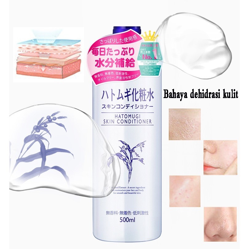 Jual Hatomugi Skin Conditioner Toner 500ml Made In Japan Ori 100% ...
