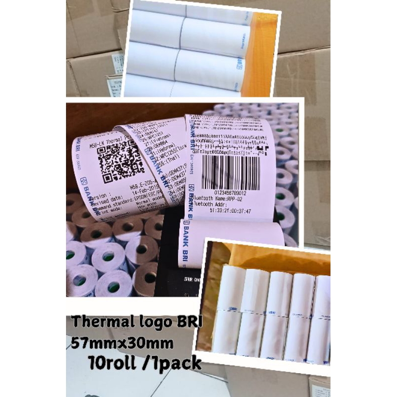 Jual Kertas Thermal logo BRI Merek Star 57x28mm 1paket 1pack | Shopee ...