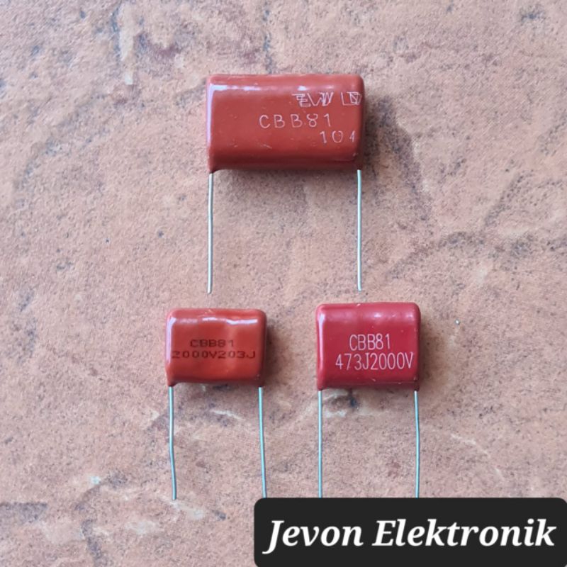 Jual Kapasitor Milar Merah 2KV 104J 203J 473J 104 203 473 N J 2000 V ...