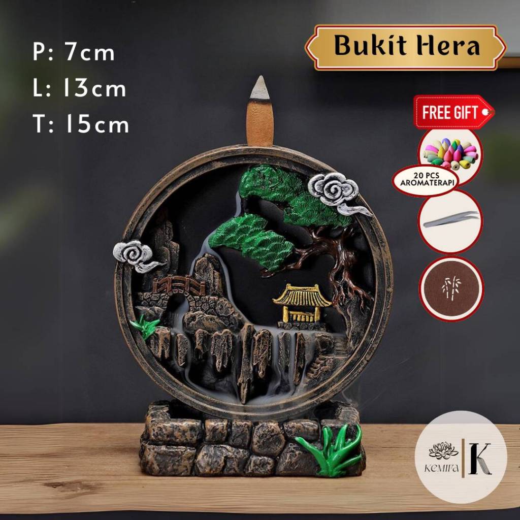 Jual Miniatur Dupa Aromaterapi asap air terjun blackflow Bukit Hera ...