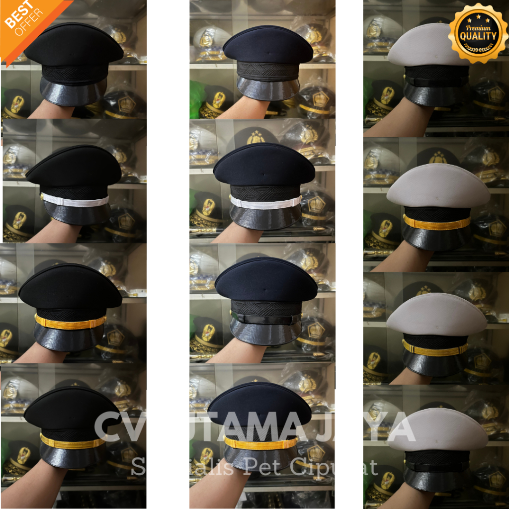 Jual Topi Pet Polos Dark Navy Hitam Putih list hitam putih emas bangkok ...