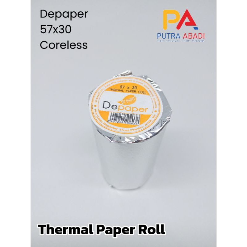 Jual 10 Roll Kertas Kasir Thermal Paper Roll 57X30mm Depaper Coreless ...