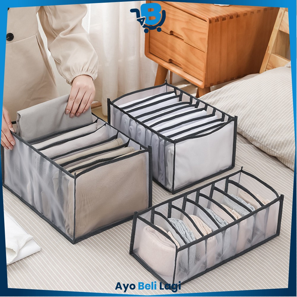 Jual Kotak Penyimpanan Pakaian Dalam Bra 7 Grid Serbaguna Storage Box ...