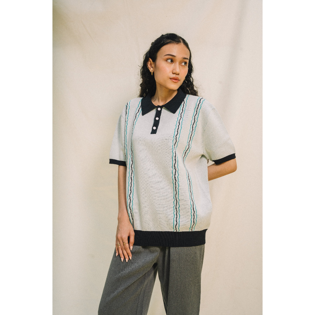 Jual Oxford Society x Stereoflow Barbican Polo Knit Kaos Polo Rajut ...