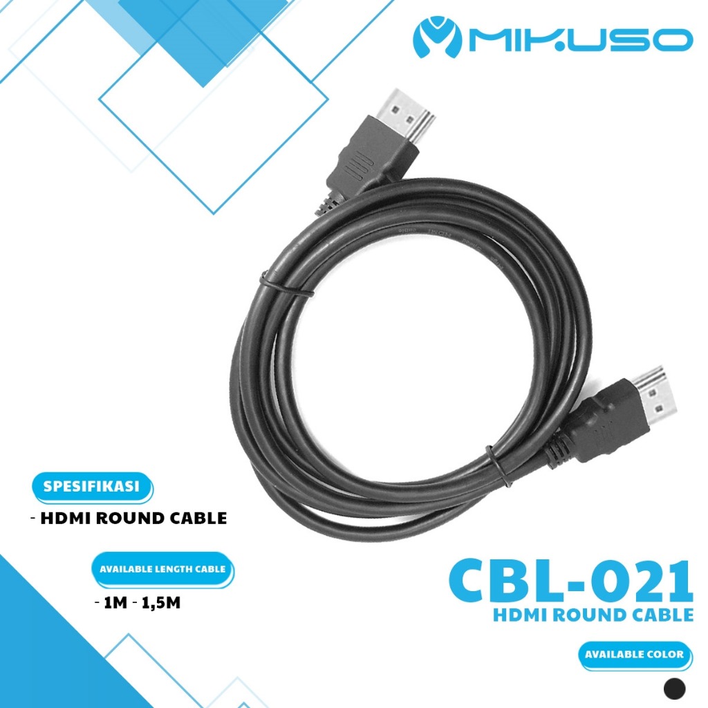 Jual Mikuso CBL-021 Kabel bulat HDMI | Shopee Indonesia