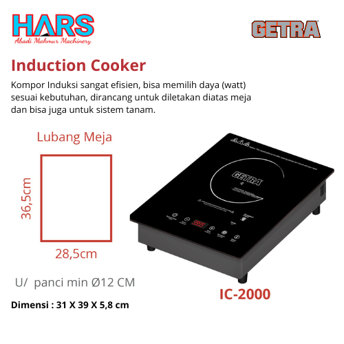Jual Kompor Induksi Listrik / Induction Cooker IC-2000 GETRA | Shopee ...