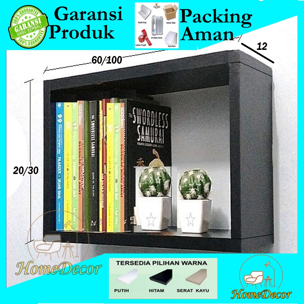 Jual (MODEL LEBAR| 12cm)Rak hias Dinding rak buku rak dinding Rak ...