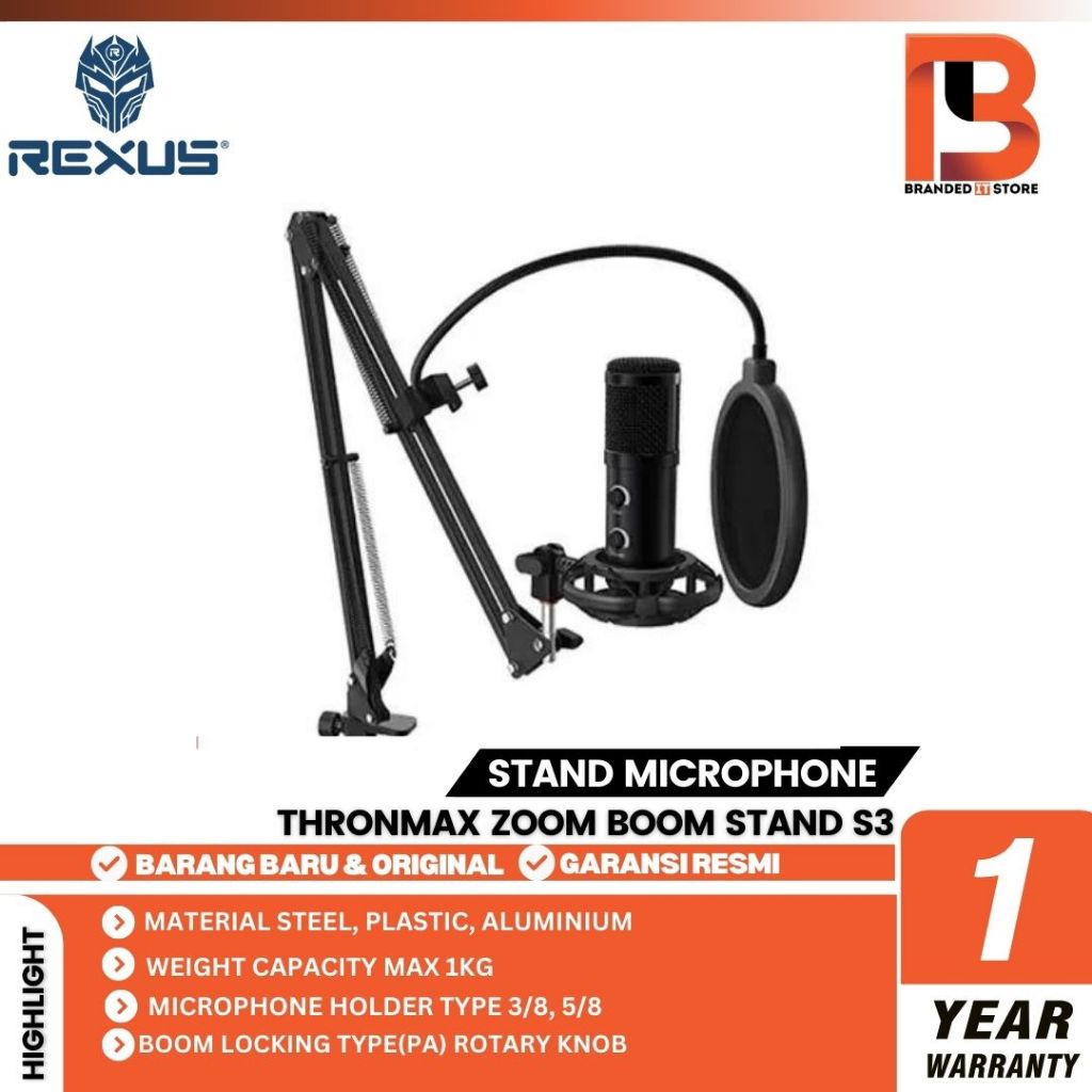 Jual MICROPHONE STAND REXUS THRONMAX ZOOM BOOM S3 PLUS | Shopee Indonesia