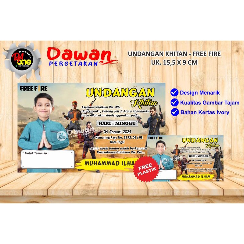 Jual Undangan Khitan / Undangan Free Fire | Shopee Indonesia