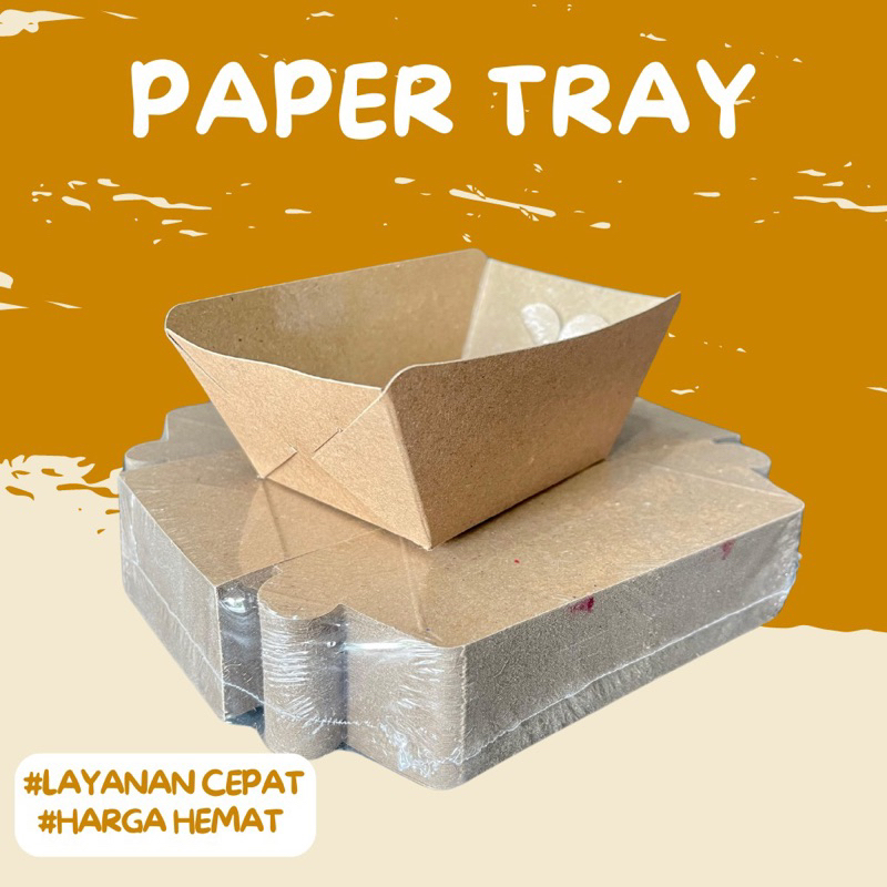 Jual Paper Tray Kraft Coklat Laminasi Food Grade Piring Kertas Makanan ...