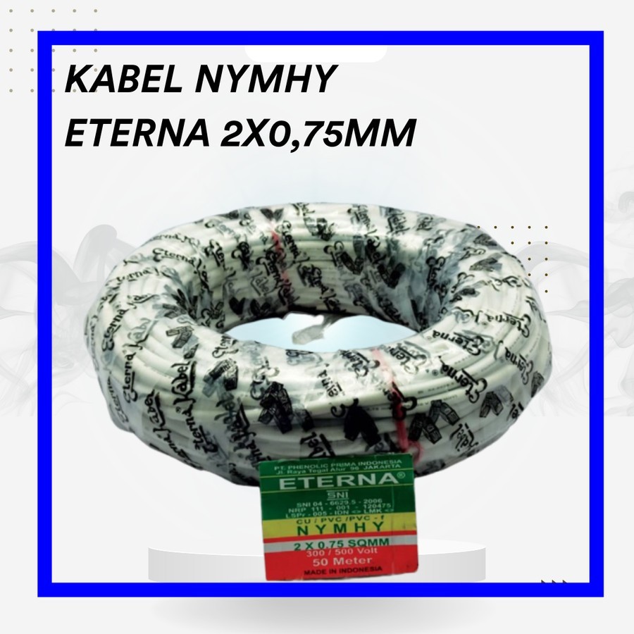 Jual Kabel Listrik Eterna Serabut NYMHY 2X0,75MM Roll 50M | Shopee Indonesia