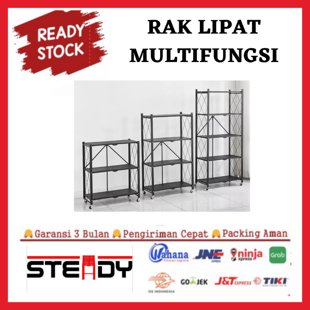 Jual Rak Dapur Susun Lipat Multifungsi Tanpa Instalasi Tempat ...