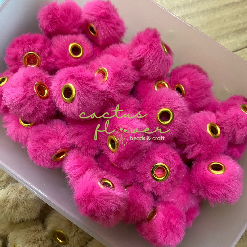 Jual Manik Bulat Pom - Pom ( Lubang tembus atas bawah ) | Shopee Indonesia
