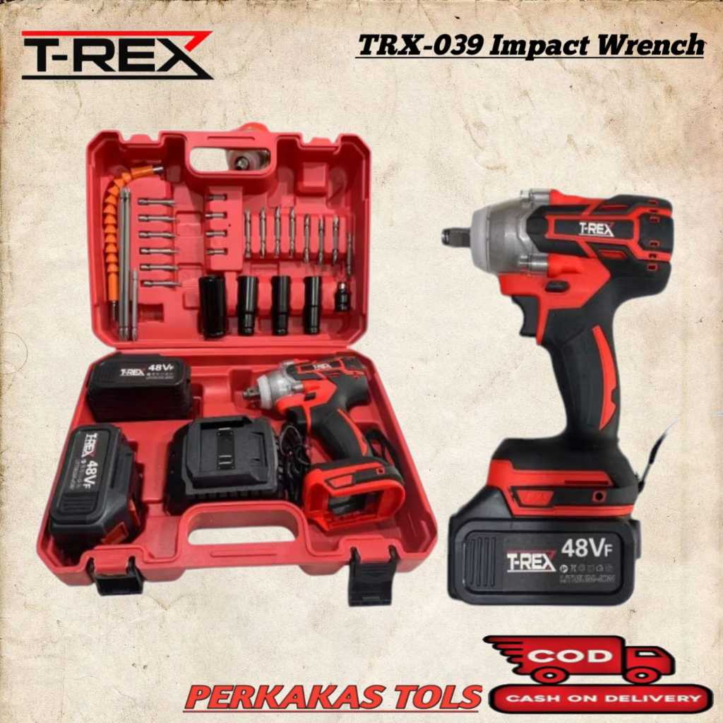 Jual STOK TERBATAS!!Impact wrench T-Rex spt ELLKA 48v 400nm fullset 1 ...