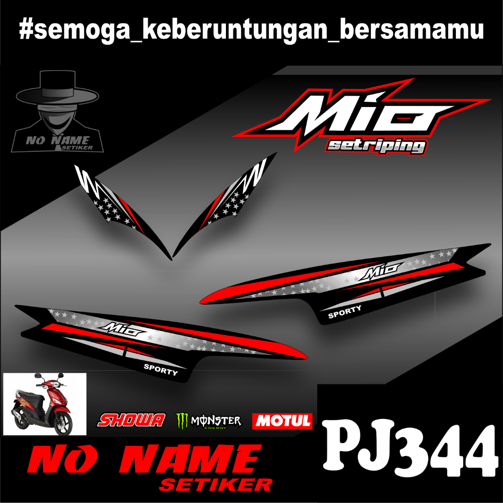 Jual Stiker Striping Mio 110 Smile/Sporty (pj344) 2008 2009 2010 2012 ...