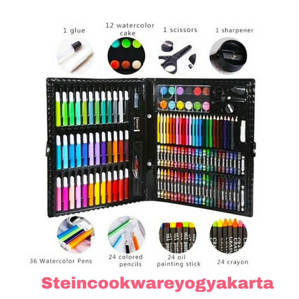 Jual CRAYON MEWARNAI ART SET ISI 150 PCS/ CRAYON ANAK/ KRAYON MURAH ...