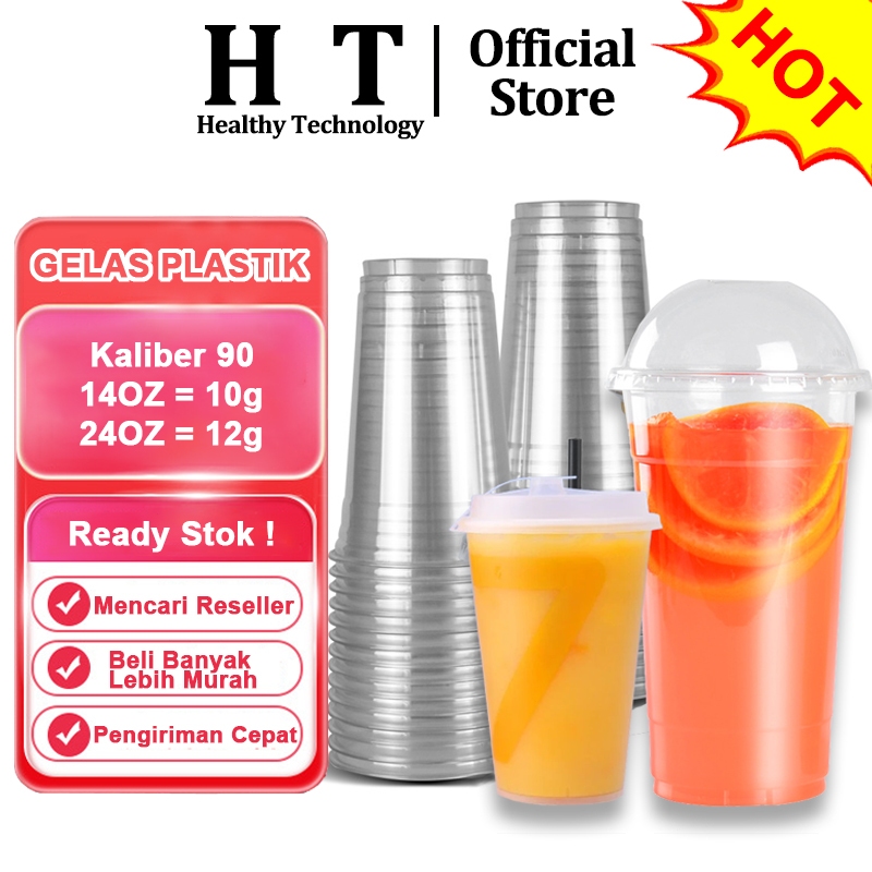 Jual HT Cup Gelas Oval + Tutup Lid /U Cup Plastik Bahan PP Tebal /12Oz ...