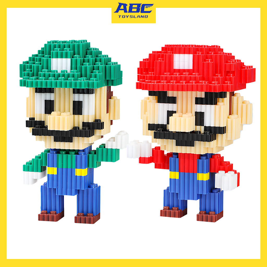 Jual ABC Nano Block Karakter Super Mario Luigi Mini 3D Series Mainan ...
