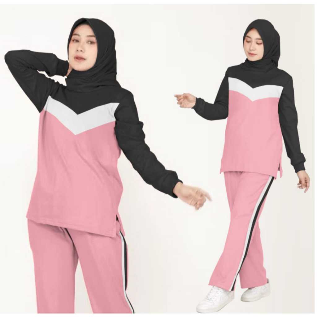 Jual Setelan Baju Celana Panjang Wanita Olahraga Senam Training ...