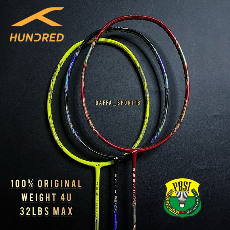Jual RAKET BADMINTON HUNDRED ROCK R9 ORIGINAL 32 LBS SIAP PAKAI FREE ...
