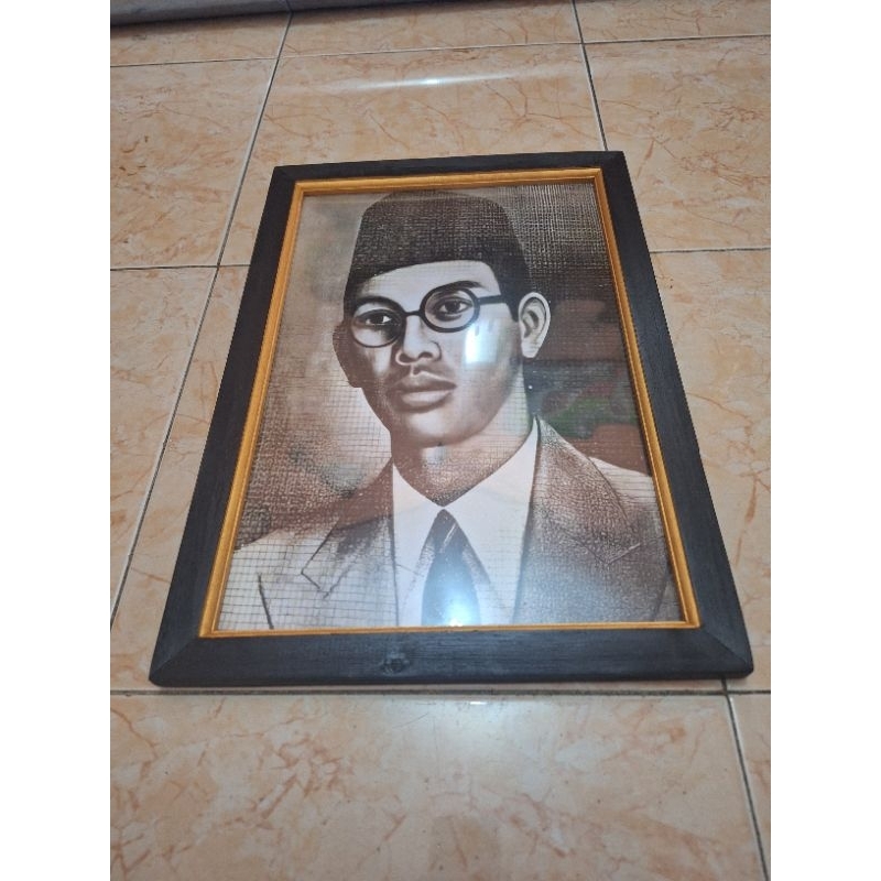Jual Hiasan dinding cetak poster pahlawan WR supratman plus bingkai ...