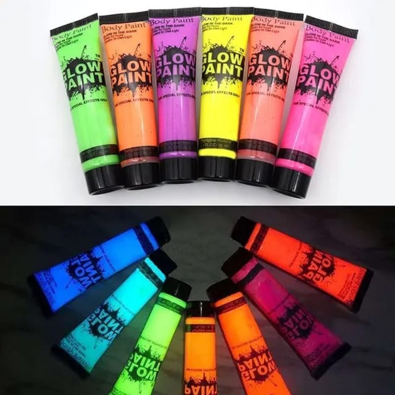 Jual 8 Warna Glow In The Dark UV Light Face Paint Tubes / 10ml Cat ...