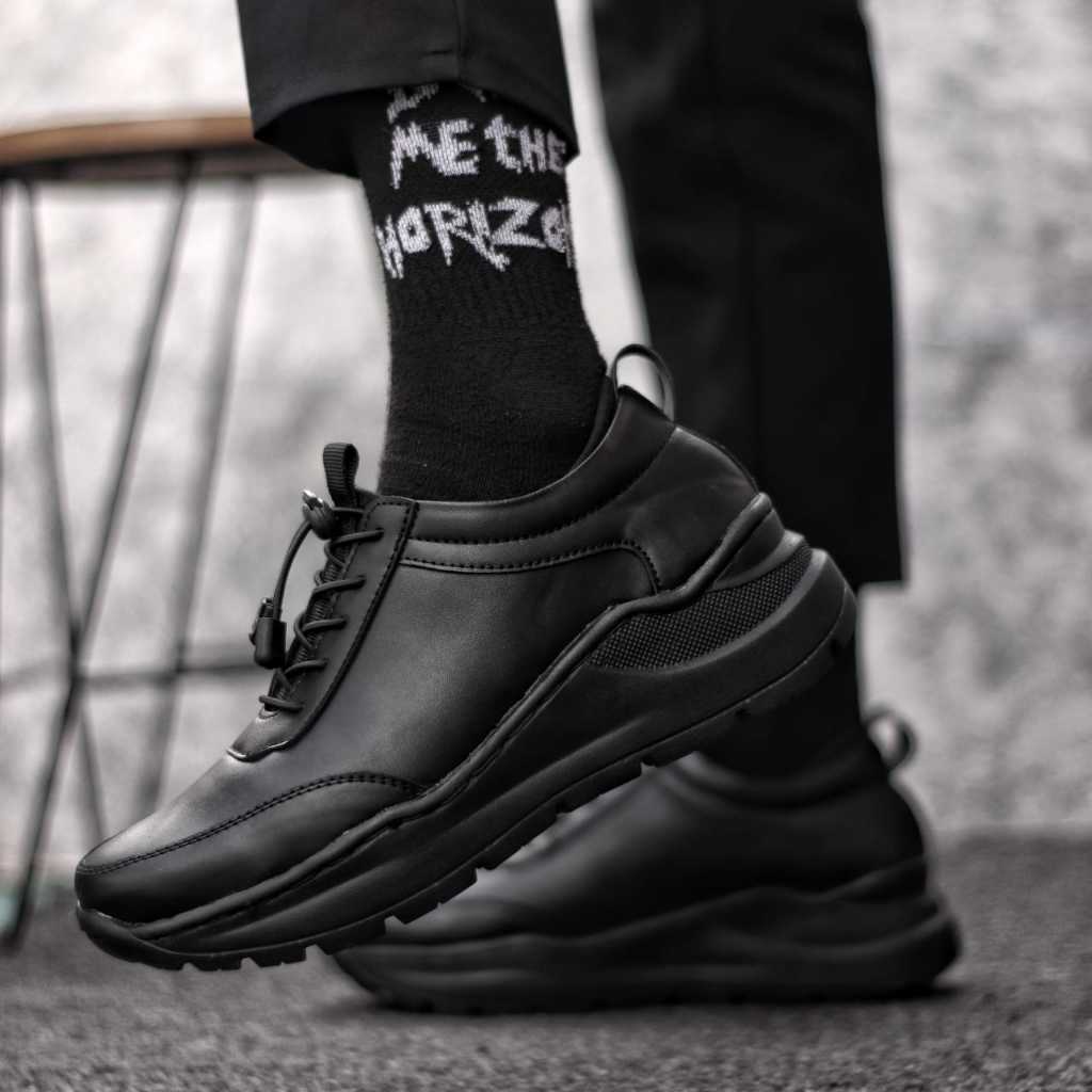 Jual DEMOUS - Sepatu Pria Formal Casual Full Black | Shopee Indonesia