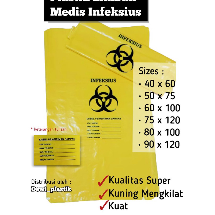Jual Plastik kuning Limbah Biohazard Infeksius TEBAL 4 MICRON | Shopee ...