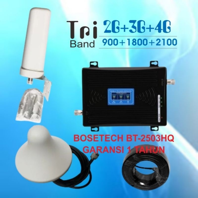 Jual Alat Penguat Sinyal Repeater Triband BOSETECH BT2503HQ Antena Omni Tabung Original | Shopee ...