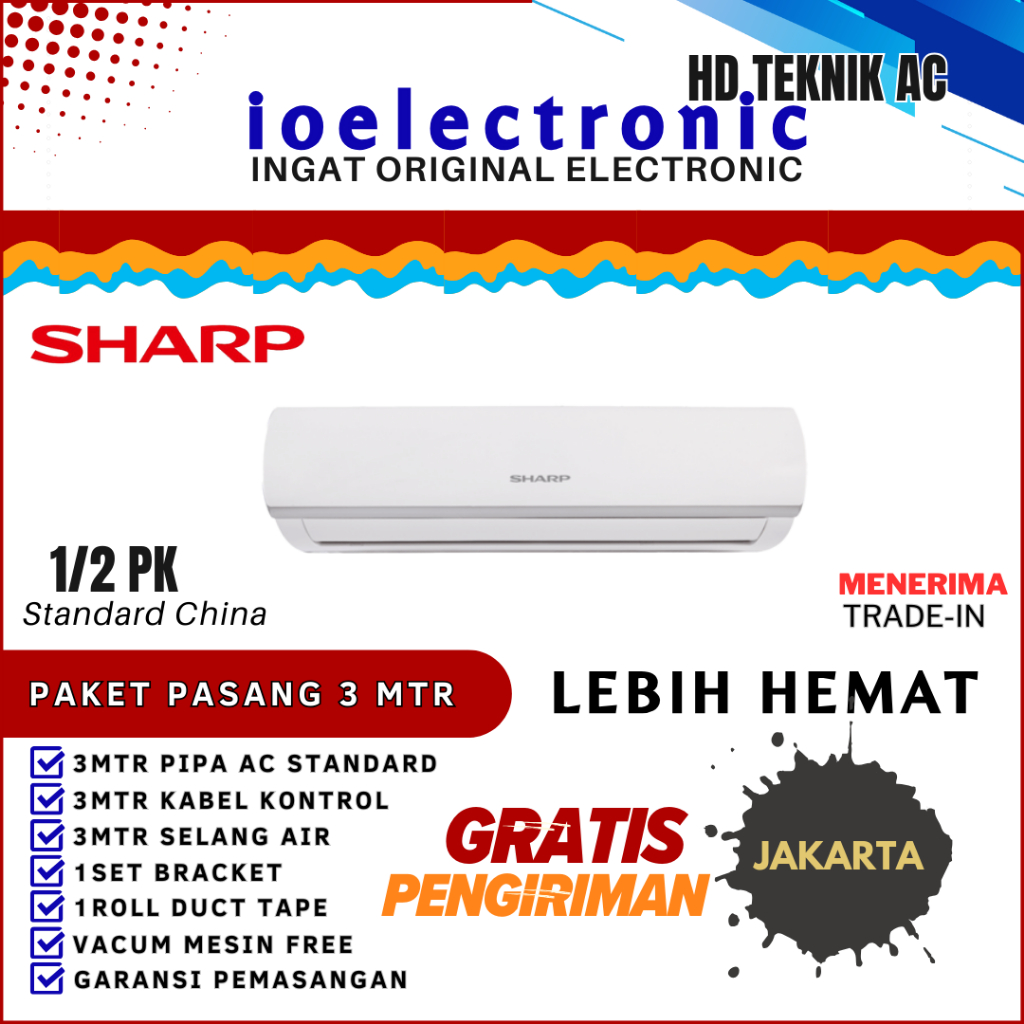 Jual AC SHARP 1/2 PK AH-A5ZCY NEW R32 FREE PASANG+ACESORIES LEBIH MURAH | Shopee Indonesia