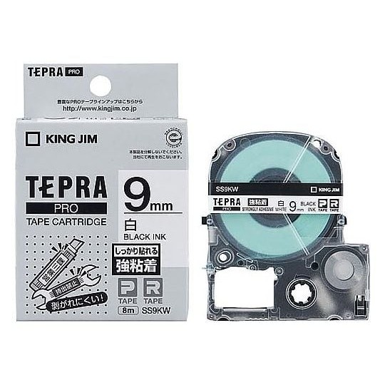 Jual King Jim SS9KW Tepra PRO Tape 9mm, Strong Adhesive White Label ...