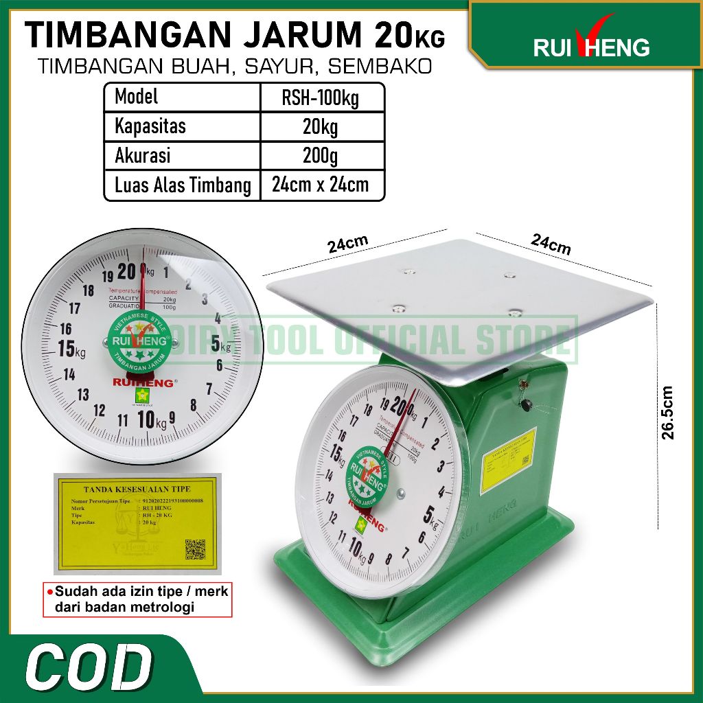 Jual RUIHENG Timbangan Duduk Jarum Manual / Timbangan Barang ...