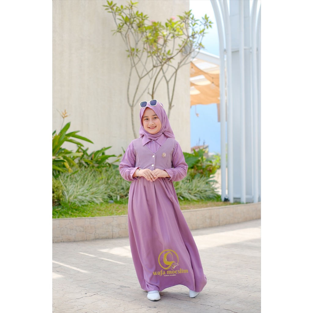 Jual ARUMI DRESS KIDS gamis anak bahan RAYON TWILL mix KNIT gamis anak ...