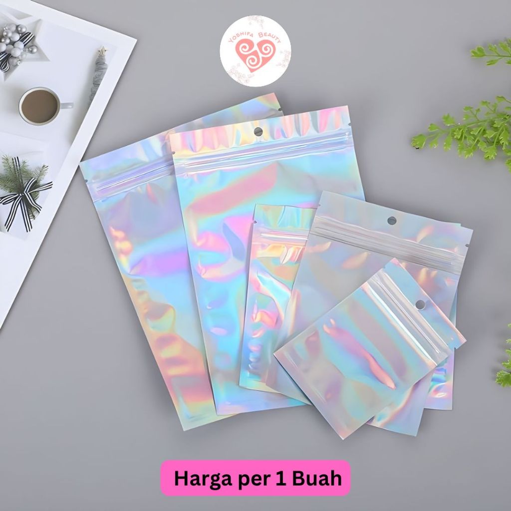 Jual Ziplock Hologram | Plastik Klip Kemasan Zip warna Holo per 1 Buah ...