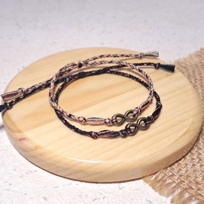 Jual ROPUTTO - GELANG COUPLE INFINITY (gelang tali / gelang infinity ...