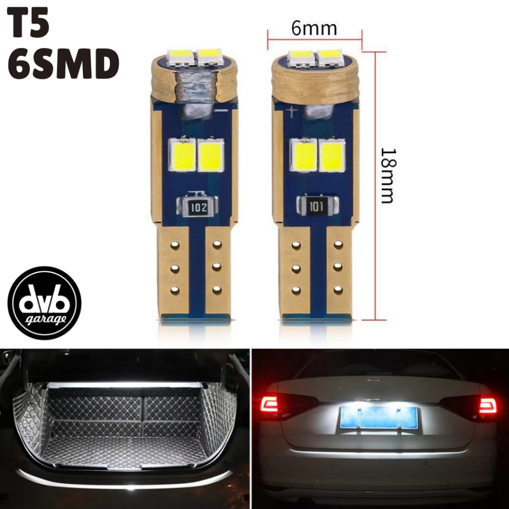 Jual LAMPU LED T5 6SMD 1,8W WATERPROOF INTERIOR BAGASI DASHBOARD PLAT ...