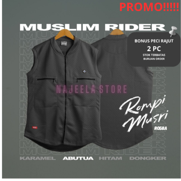 Jual ROSAL Rompi Sholat tebal Musri rompi muslim riders ROGBA | Shopee ...