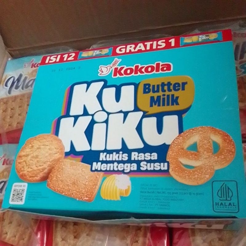 Jual Kokola Kukiku Kue Kukis Rasa Mentega Isi 12 Pcs + 1 Pcs | Shopee ...