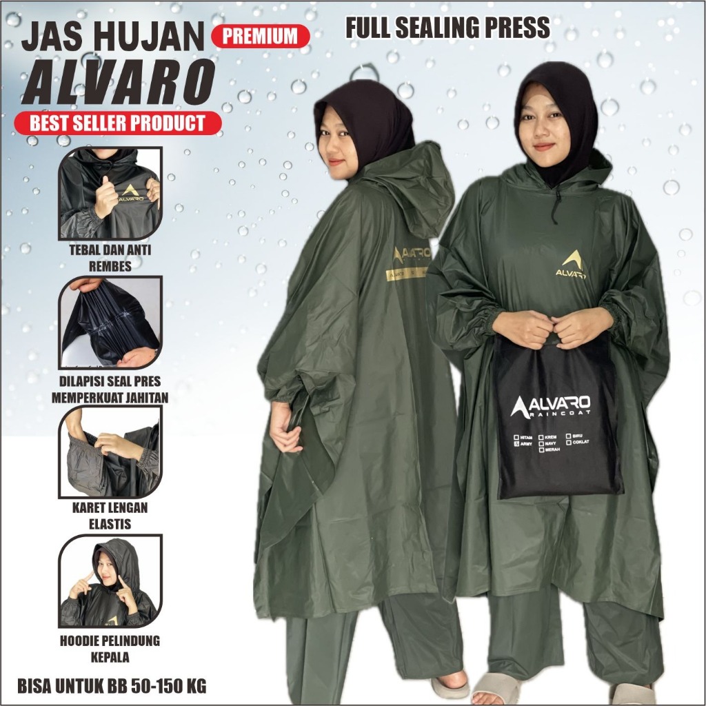 Jual Jas hujan Kelelawar Pria Wanita Gamis By ALVARO Tebal Mantel Poncho mantol ponco Motor ...