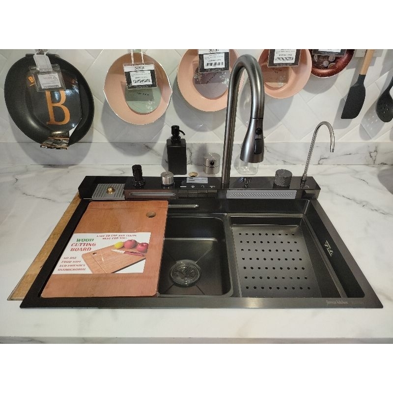 Jual KITCHEN SINK STAINLESS 1 BOWL FIRENZE 7546 BLACK FULLSET | Shopee ...