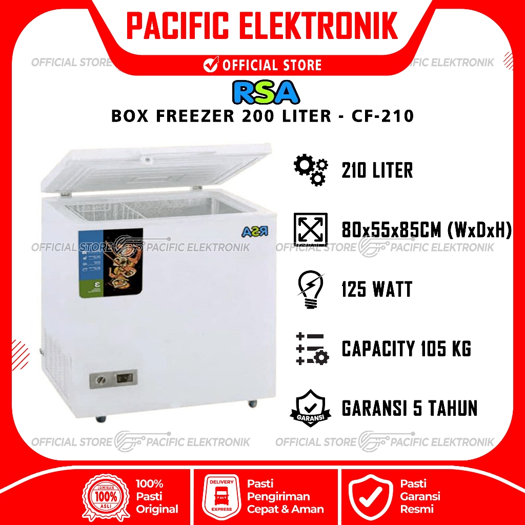Jual Box Freezer / Chest Freezer RSA 200 Liter CF-210 / CF210 | Shopee ...