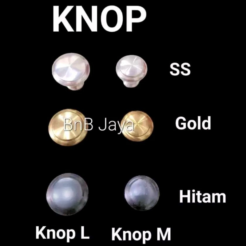 Jual Knop M dan L Payung Bulat Stainless Steell , Gold , Hitam (Tarikan ...
