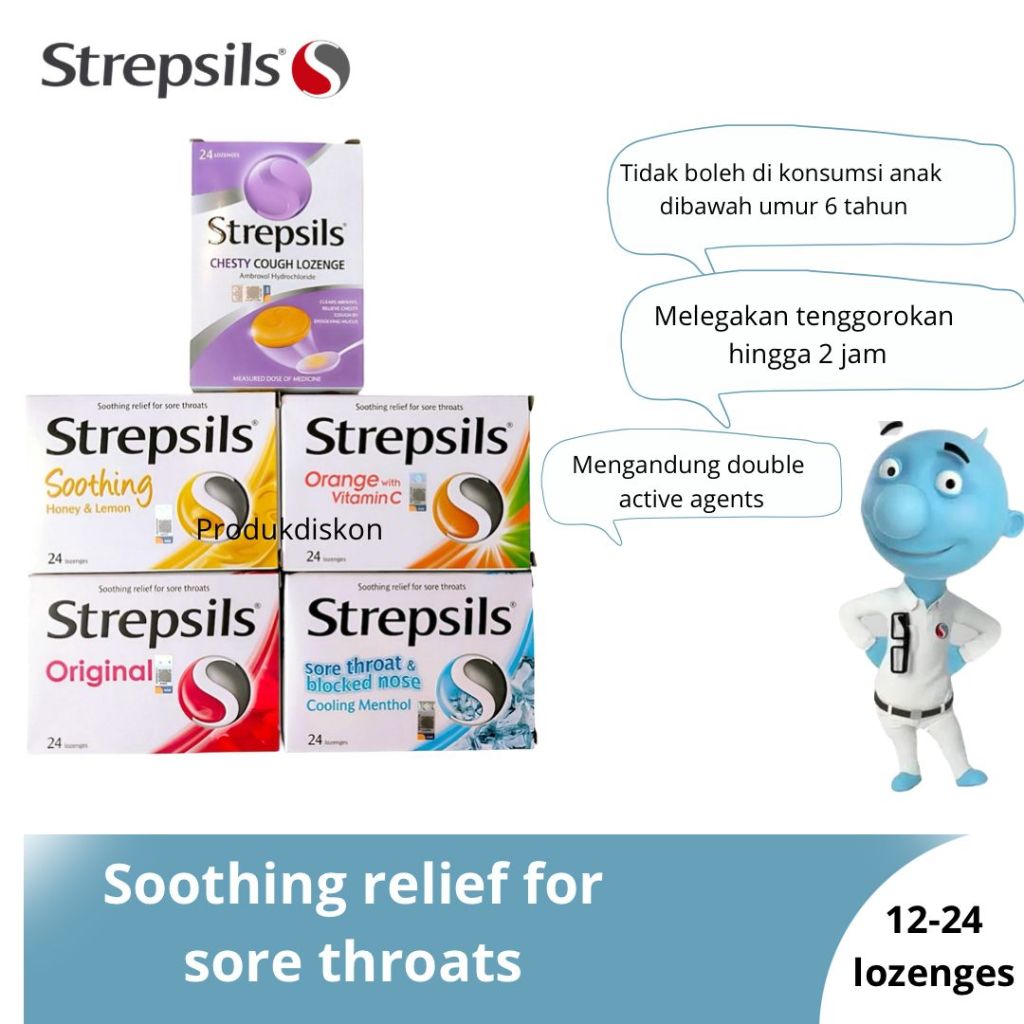 Jual STREPSILS Import 24s / VICKS Import 12s Pelega Tenggorakan Isi 12 ...