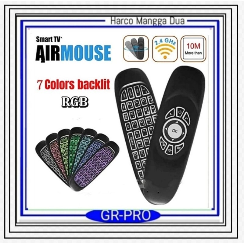 Jual Air mouse c120 wireless keyboard remote control smart tv rgb ...