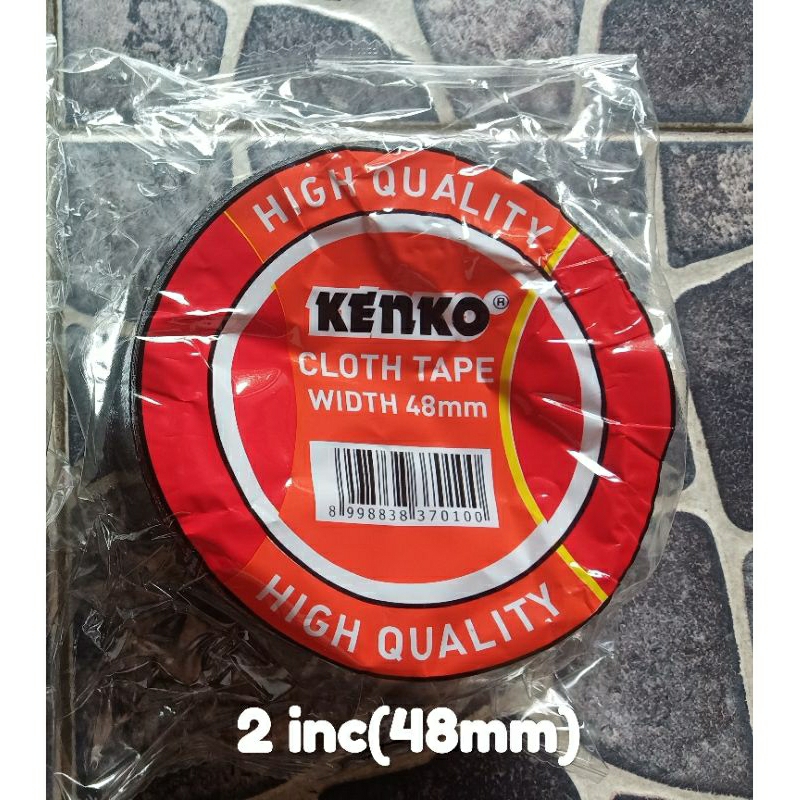 Jual Cloth Tape Kenko Lakban Kain Hitam 2 inch = 48 mm Core Logo Merah ...