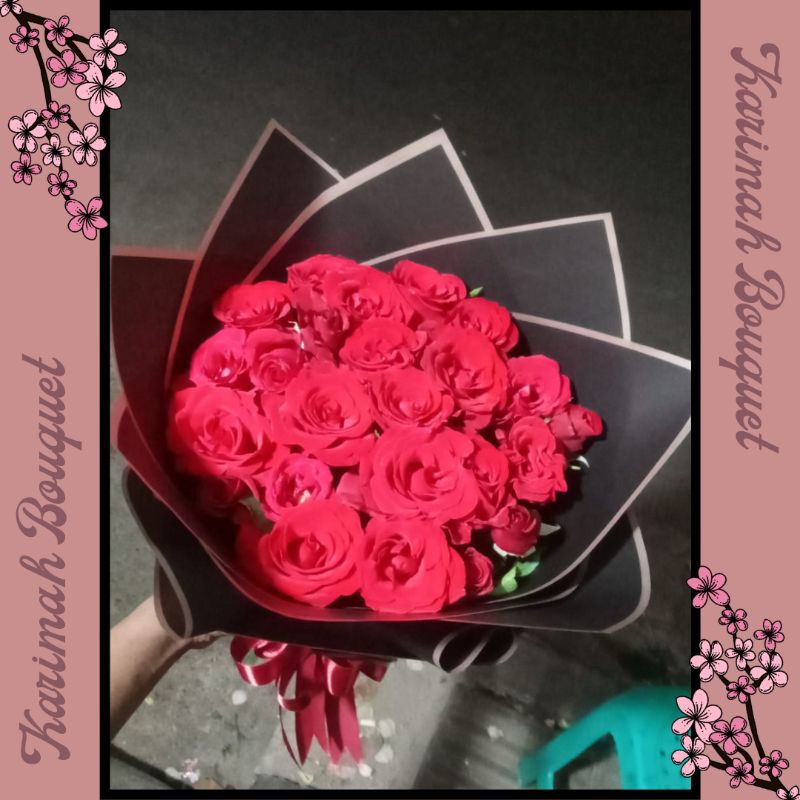 Jual LANGSUNG JADI! FRESH FLOWERS ROUND BOUQUET Buket Bunga Flower ...