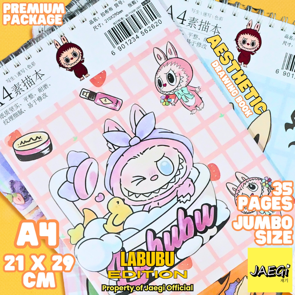 Jual JAEGi - Labubu Glitter A4 Drawing Book 21 x 29 cm 35 Halaman ...