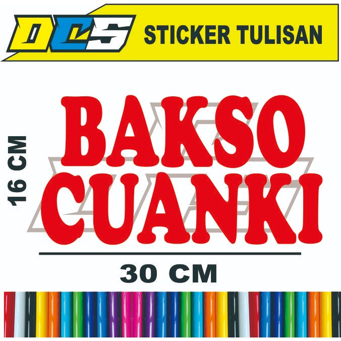 Jual sticker tulisan bakso cuanki sticker temeplan untuk nama jualan ...