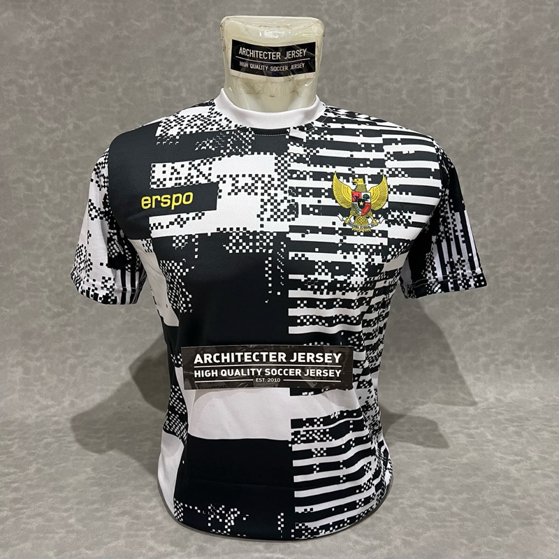 Jual [PRE-MATCH] Jersey Baju Bola Training Timnas Indonesia Prematch Erspo 2024 2025 Putih Hitam ...