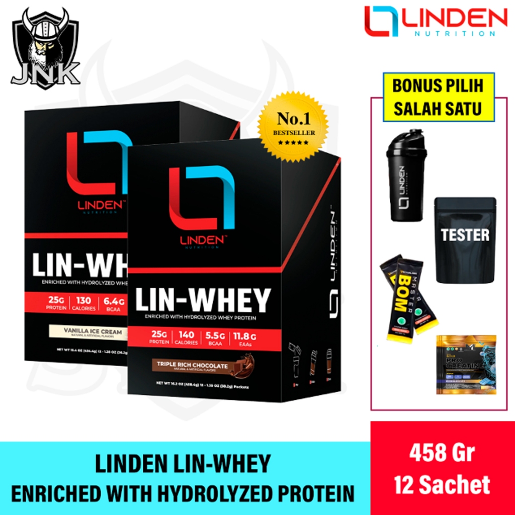 Jual Linden Nutrition Lin-Whey 12 Sachet | Diet Cutting Whey Protein Concentrate Hydrolized Lean ...